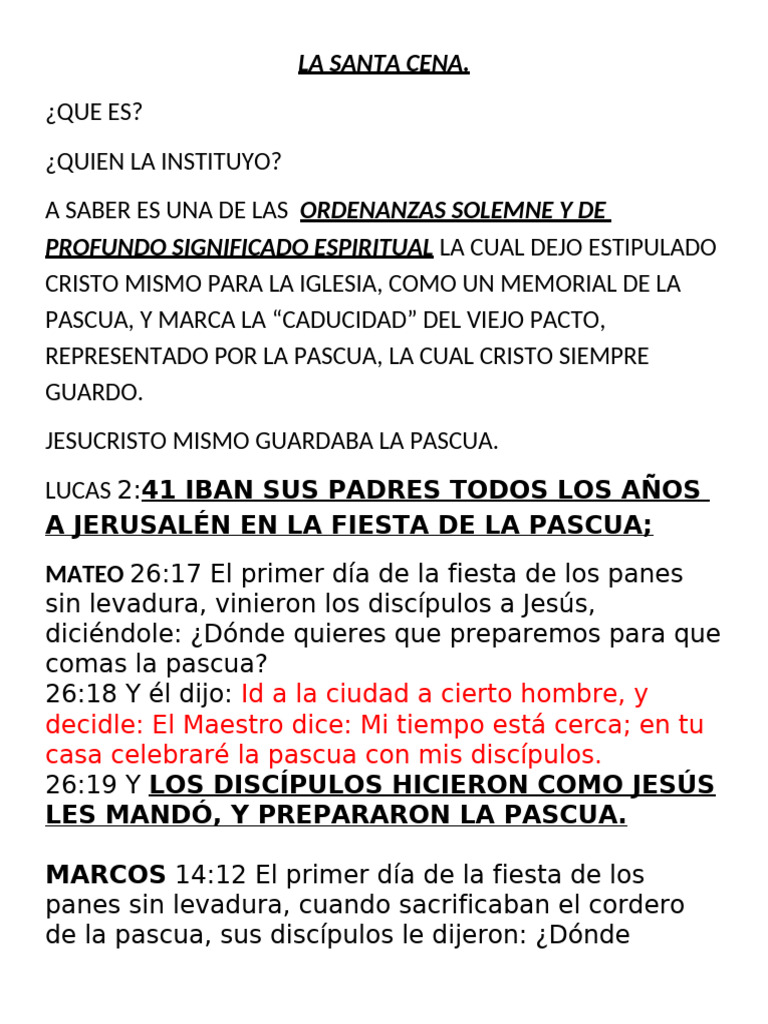Significado y Práctica de la Santa Cena | PDF | eucaristía | Cristo ...