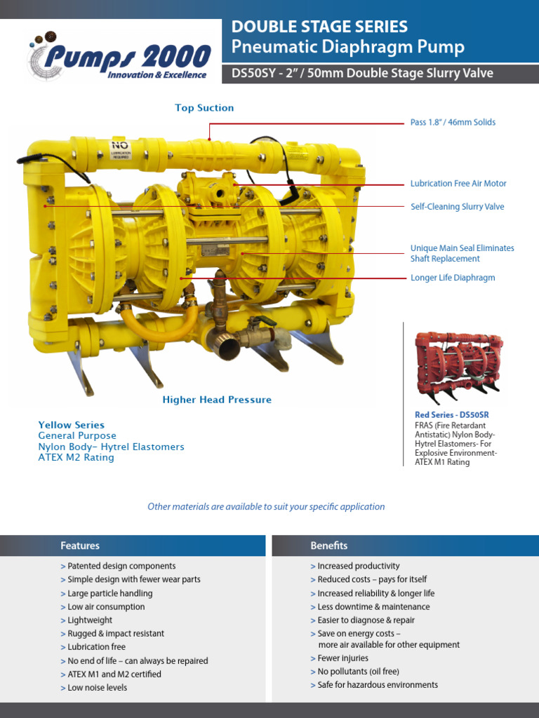 Double Stage Pneumatic Diaphragm Pump | PDF | Pump | Valve