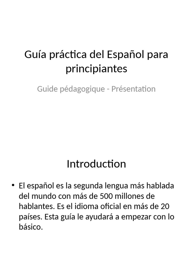Guía Práctica Del Español para Principiantes | PDF