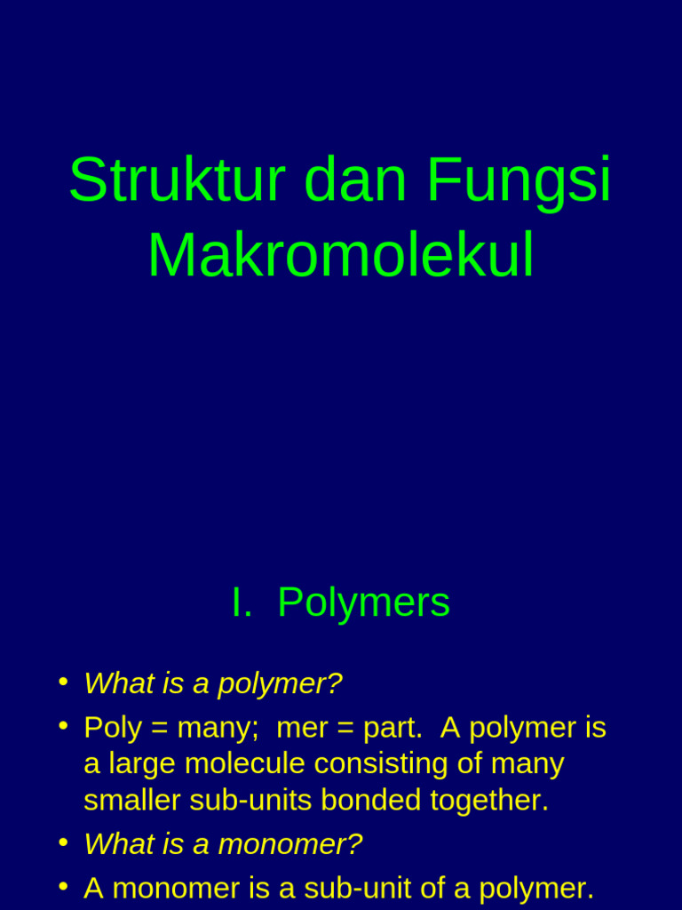 Struktur Dan Fungsi Makromolekul - Topik 1 | PDF | Protein Structure ...