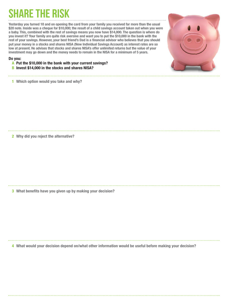 Investment and Job Decision Scenarios | PDF | Stocks | Economies