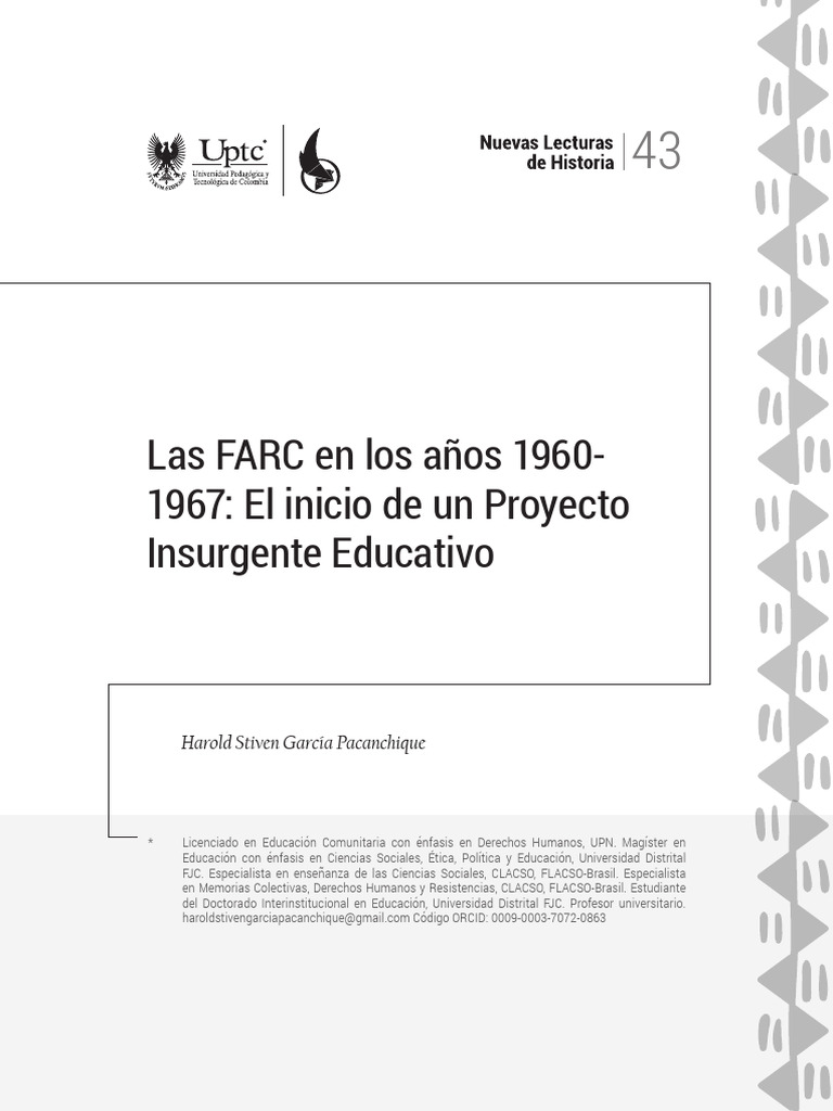 Las FARC en Los Años 1960-1967: El Inicio de Un Proyecto Insurgente ...