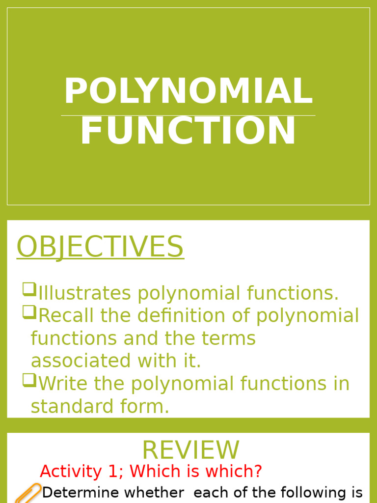 Polynomial Function | PDF | Polynomial | Function (Mathematics)