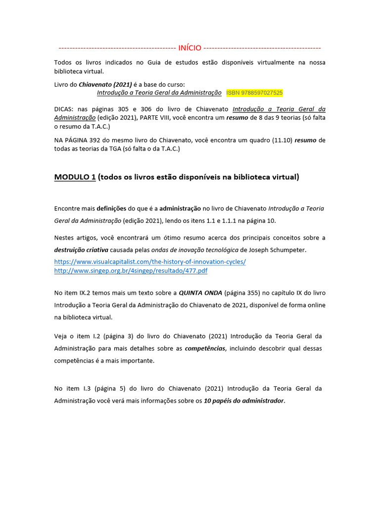 Materiais Complementares Do Módulo 1 New | PDF