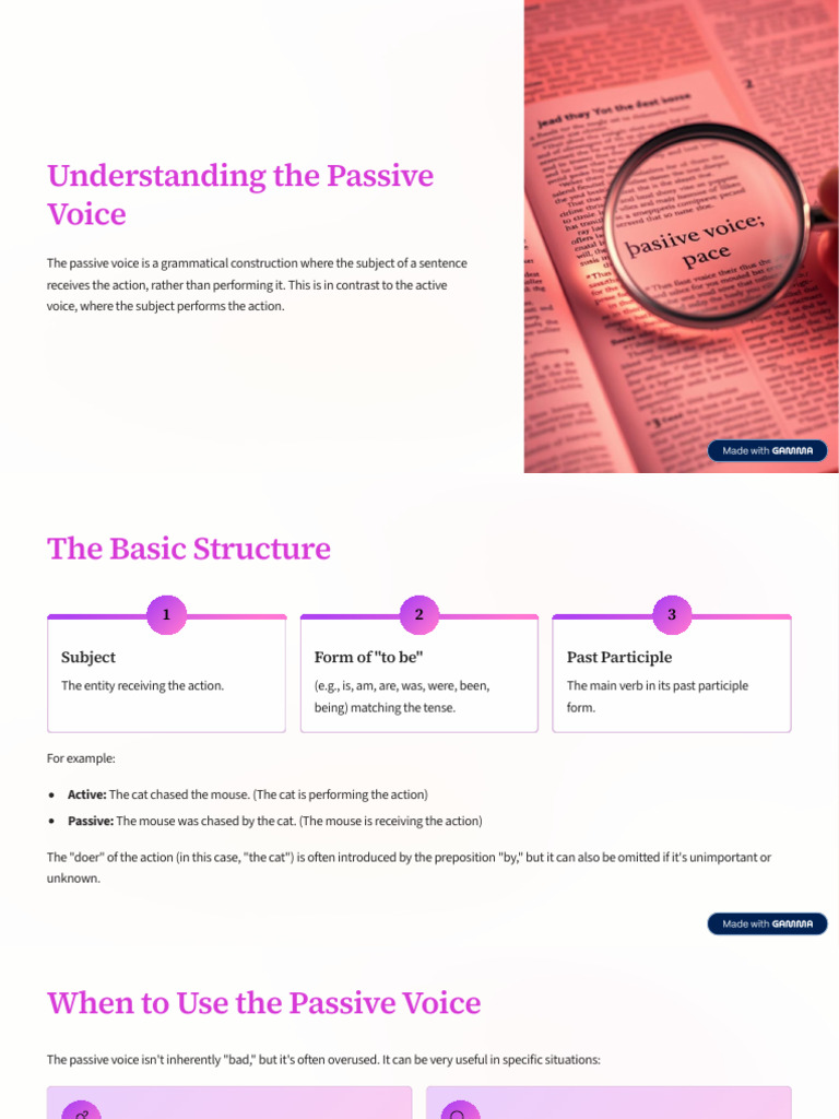Understanding The Passive Voice | PDF | Verb | Languages
