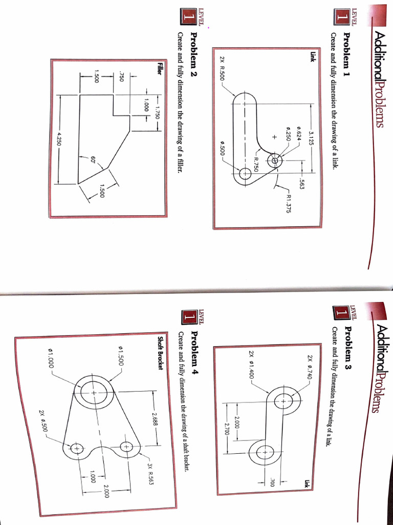 AutoCAD Additional Problems | PDF | Geometric Measurement | Mathematical Concepts