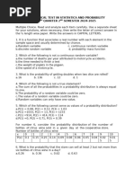 Grade 11 Statistics 3rd Quarter Exam | PDF | Standard Deviation | Probability Distribution