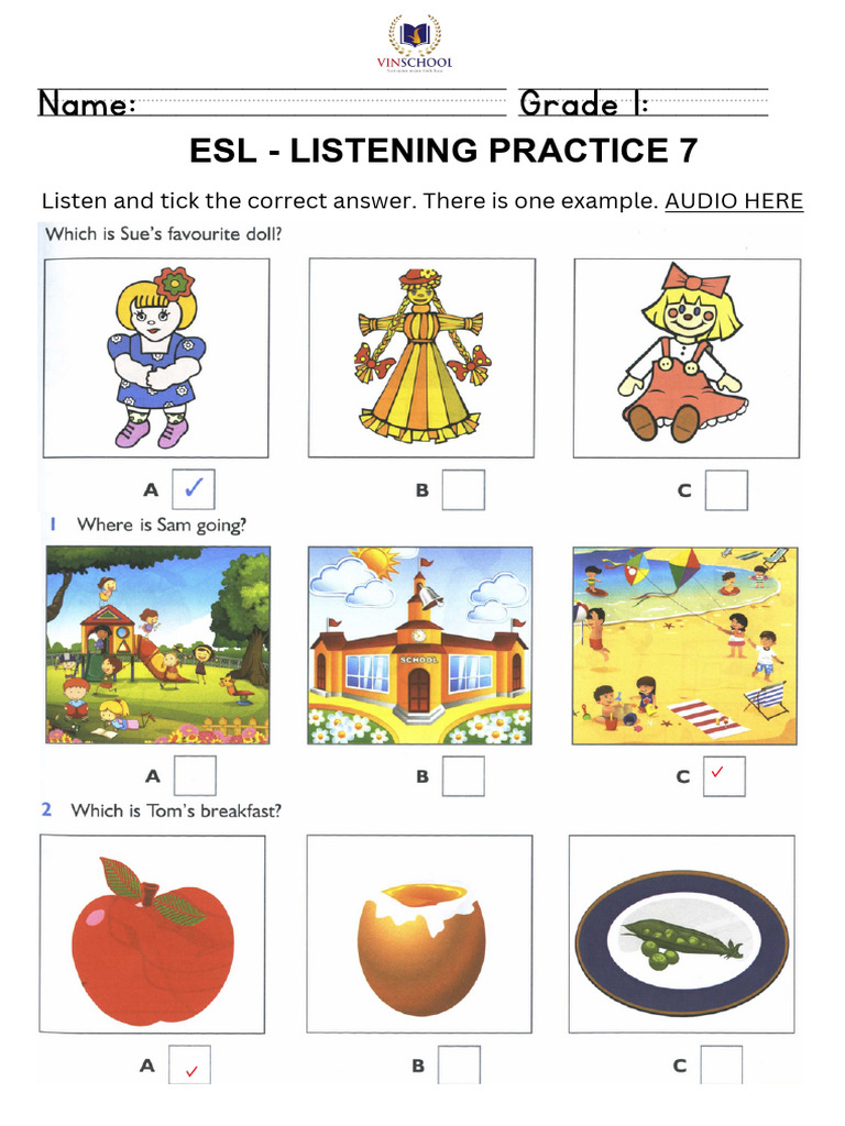 Listening Practice for ESL Students | PDF