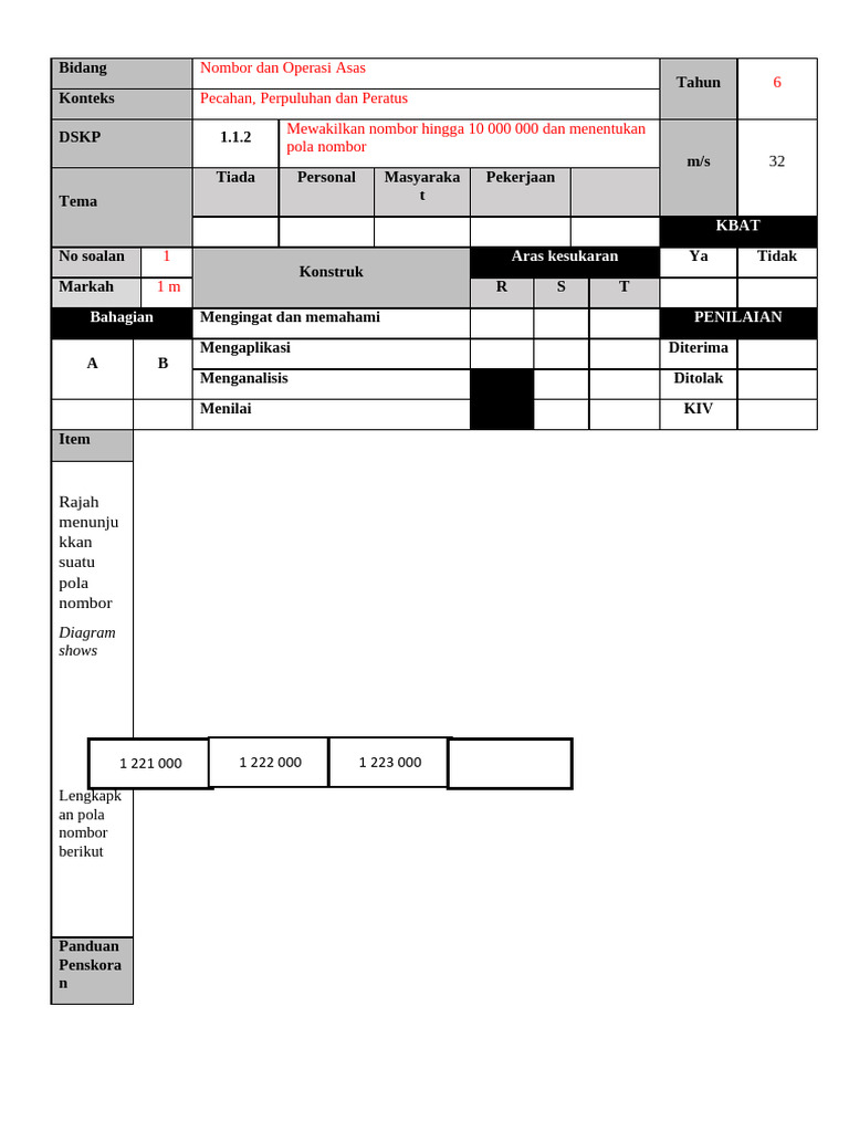 Jsi Pudu 6 A Bahagian A | PDF