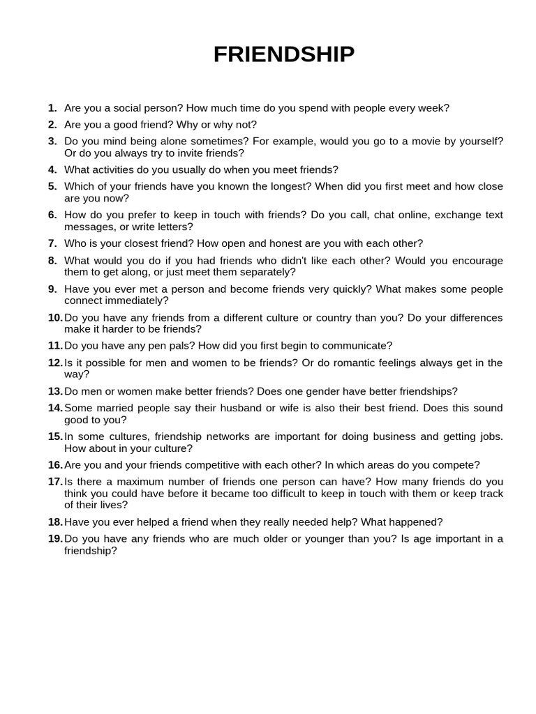 Exploring the Dynamics of Friendship | PDF