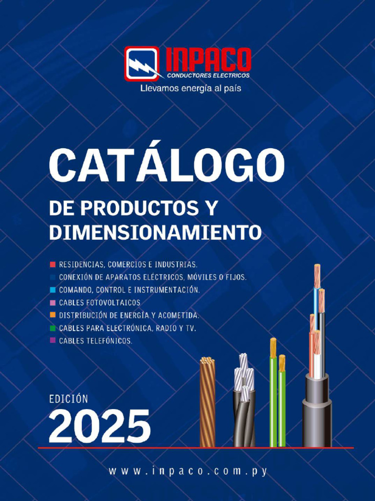 Catalogo Inpaco 2025 | PDF | Conductor electrico | Corriente eléctrica