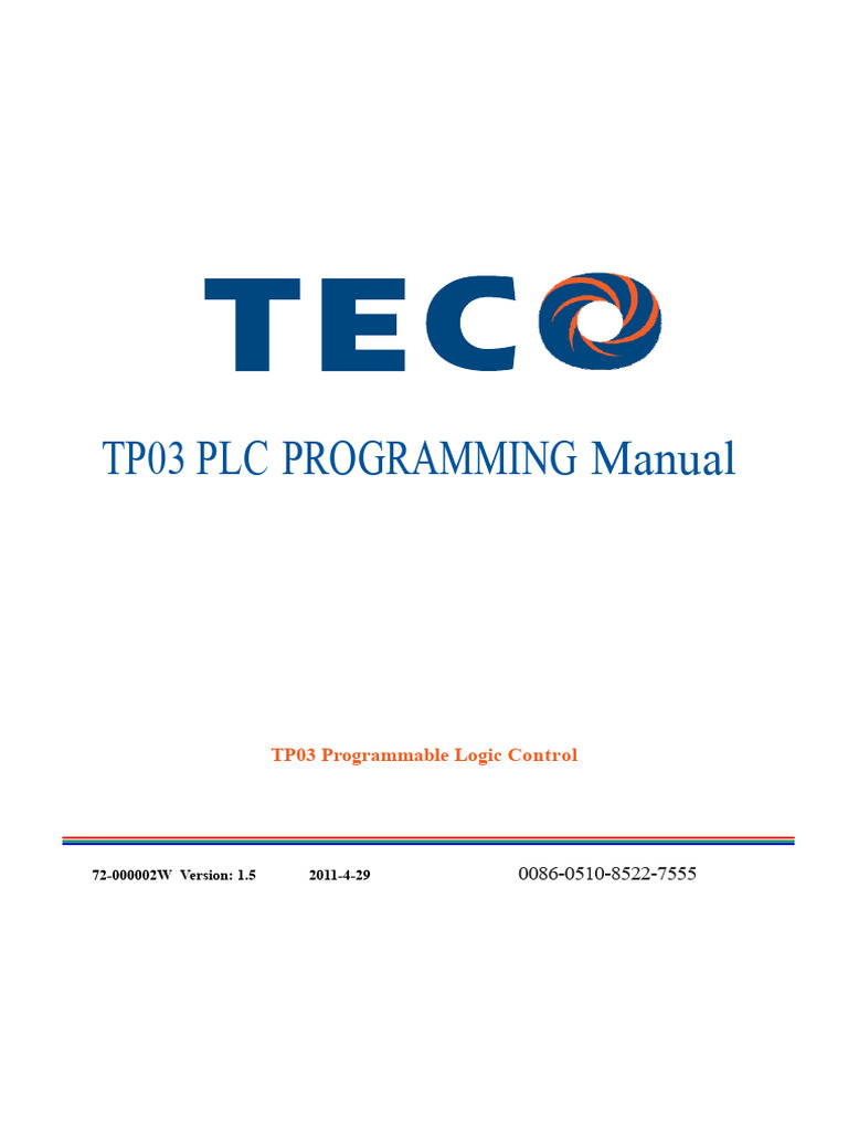 TP03 PLC Programming Manual Guide | PDF | Programmable Logic Controller | Relay