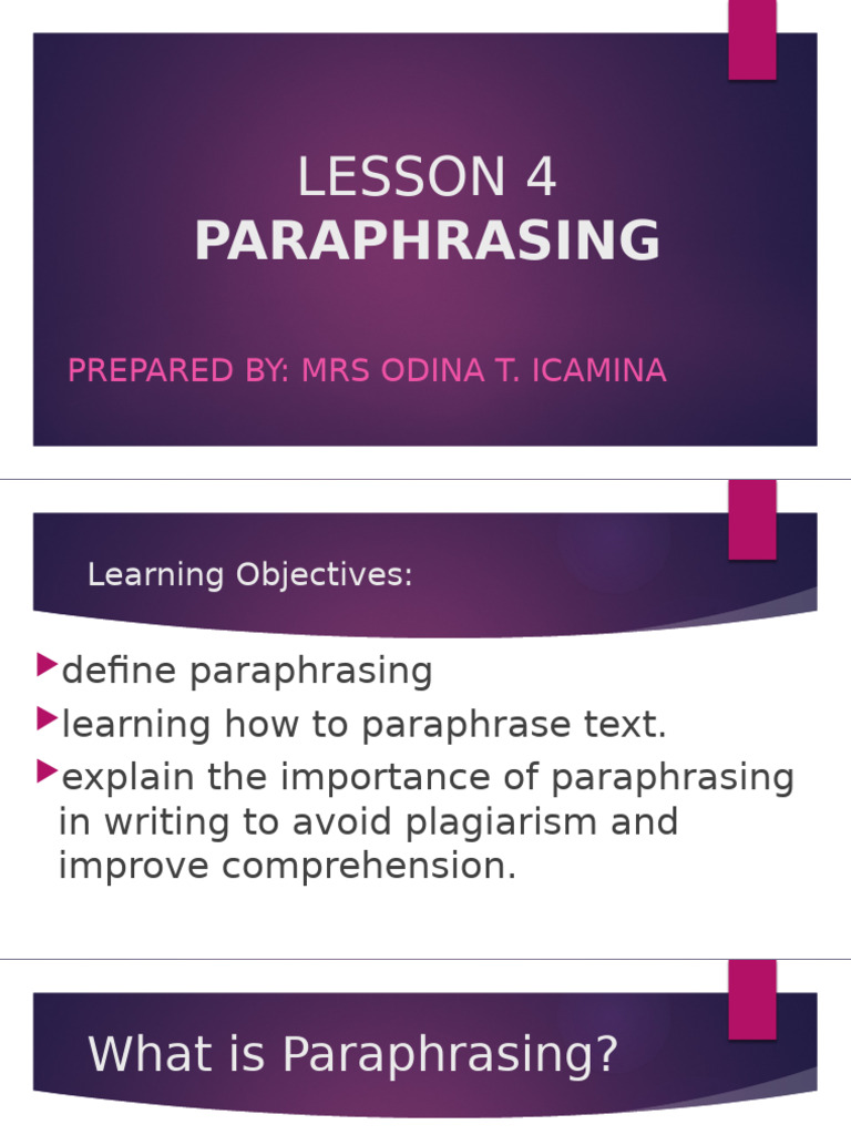 Mastering Paraphrasing Techniques | PDF