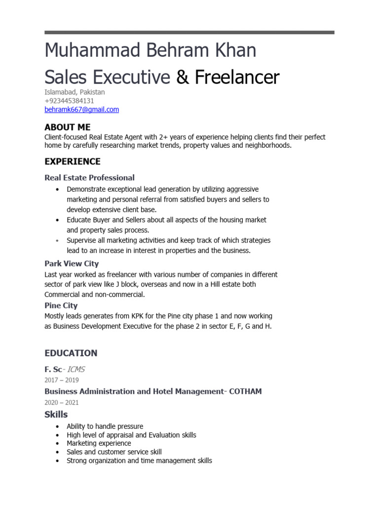 Behram CV | PDF