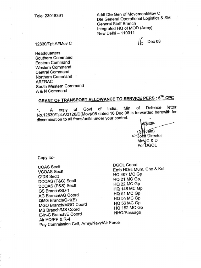 Transport Allowance | PDF