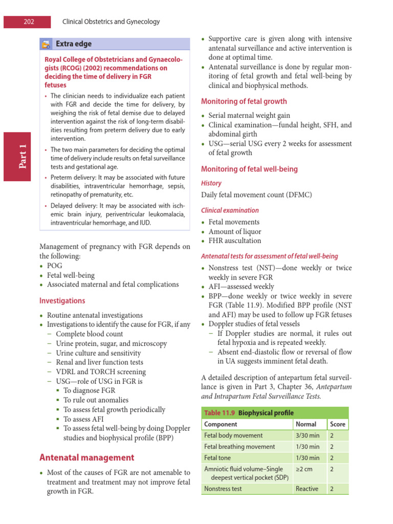 FGR Management: Delivery Timing Guidelines | PDF | Fetus | Prenatal ...