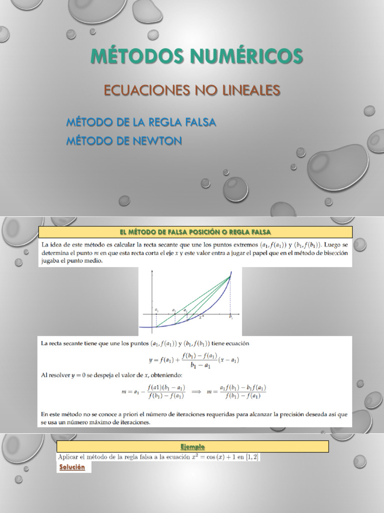 Métodos Numéricos: Regla Falsa y Newton | PDF