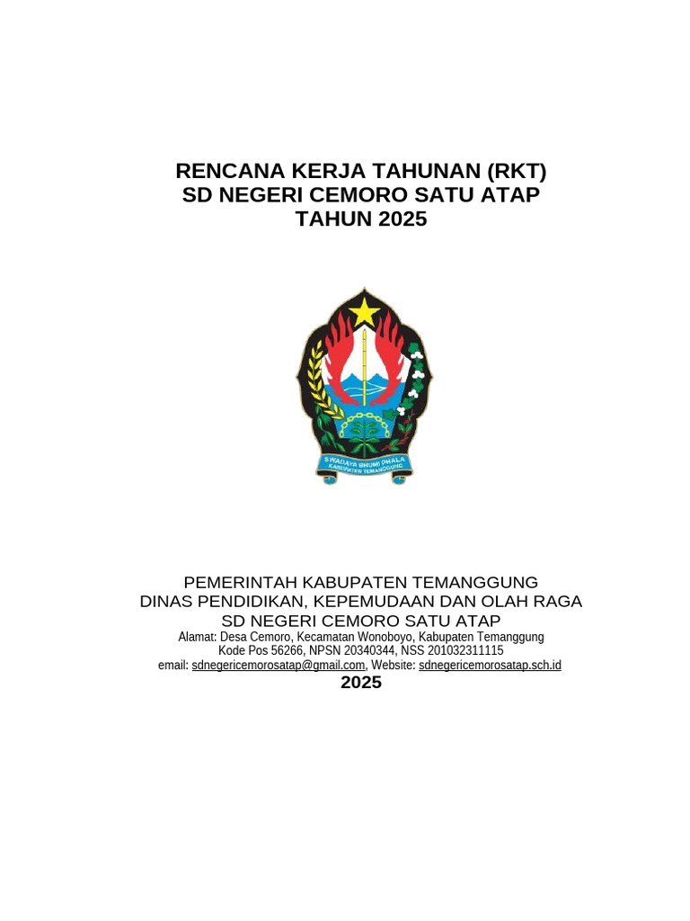 RKT SD Negeri Cemoro Satu Atap - 2025 | PDF