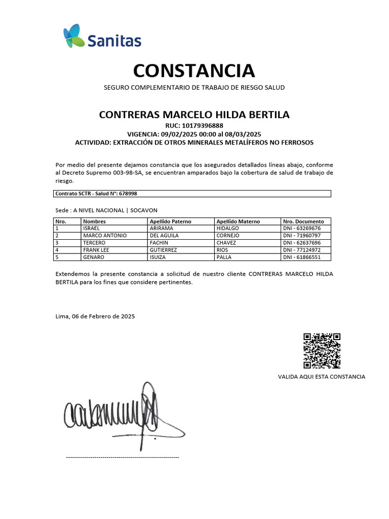 Constancia Contreras Marcelo Hilda | PDF