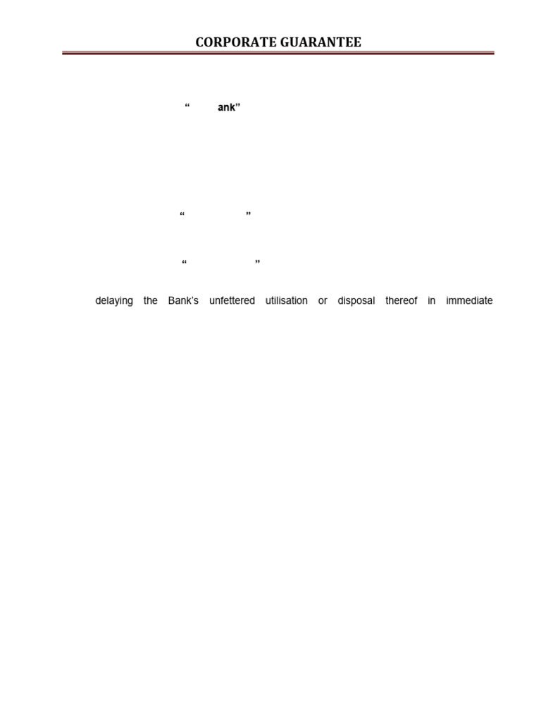 Corporate Guarantee Agreement | PDF | Guarantee | Banks