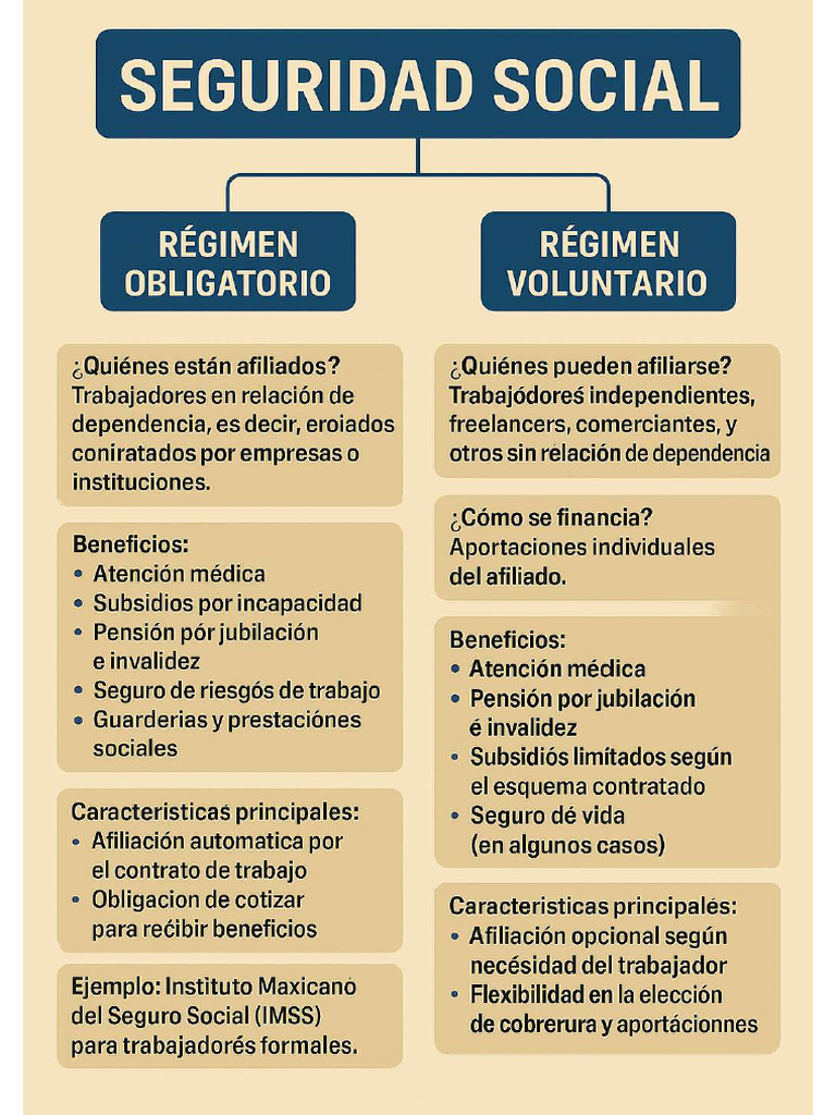 Elabora Un Cuadro Sinóptico Visual Sobre La Seguridad Social (Régimen ...