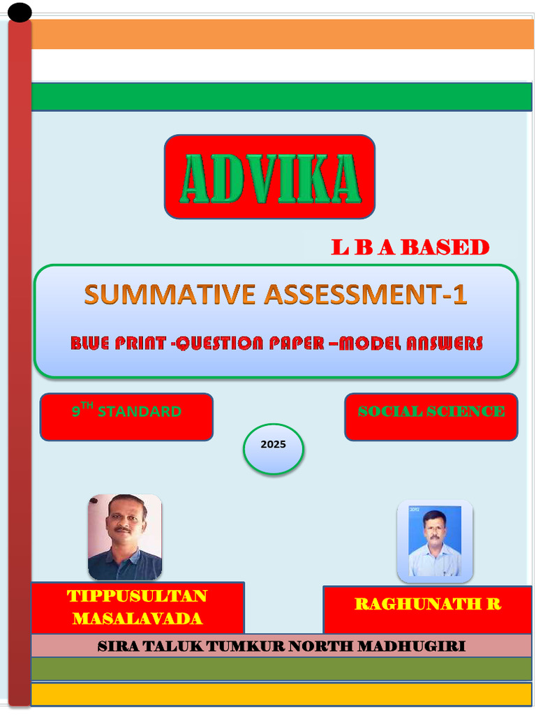 9th STD Social Science Sa1 Question Paper Key Answers Blueprint Eng Version2025-26 by Tippu | PDF