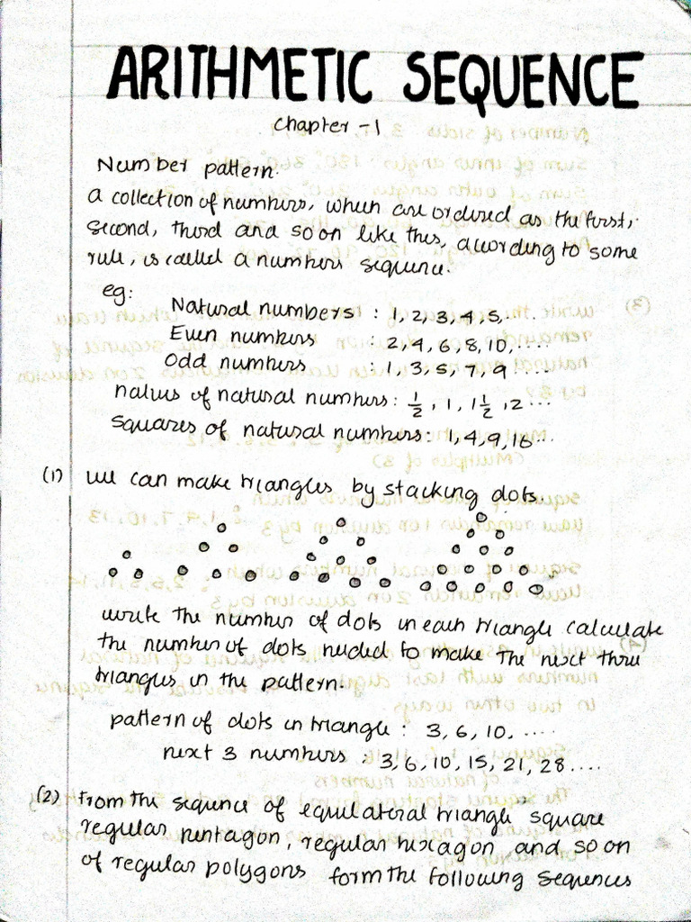 Maths Arithmetic Sequences 1 | PDF