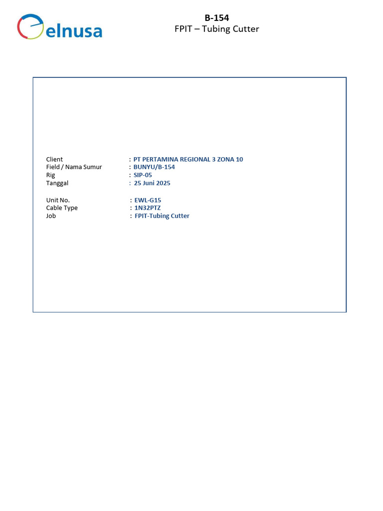 Proposal FPIT-Tubing Cutter B-154 | PDF