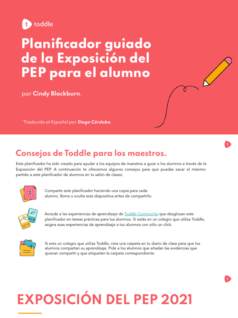 Toddle - Planificador de La Exposición Del PEP para El Alumno | PDF ...