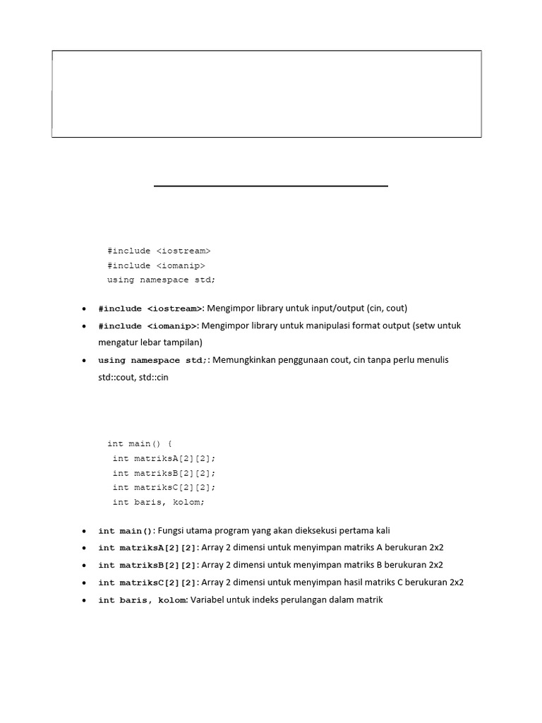 Algoritma UTS Matriks | PDF