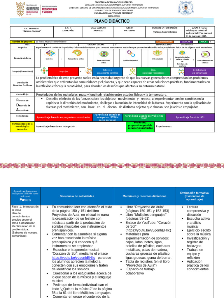 Proyecto Propiedades de Los Materiales | PDF | Sonido | Aprendizaje