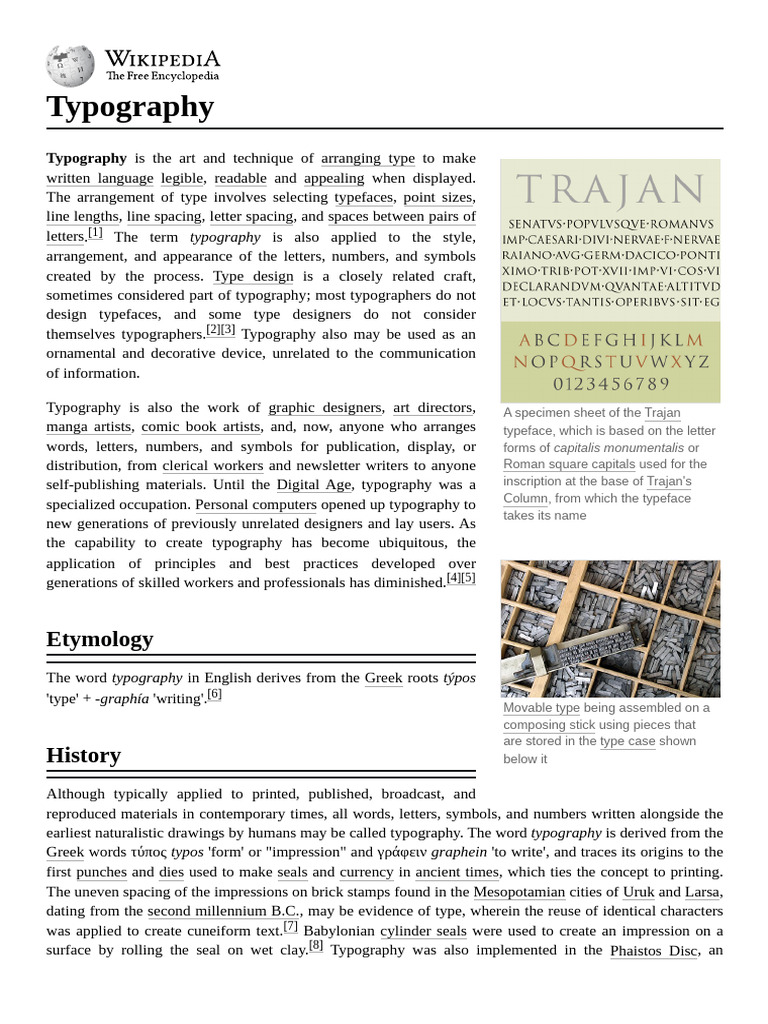 Typography - Wikipedia | PDF | Typography | Typefaces