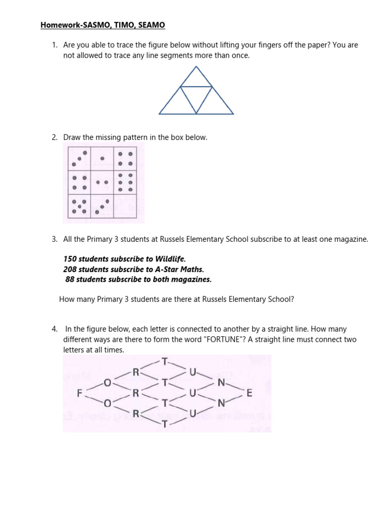 Primary 3 Math and Logic Puzzles | PDF