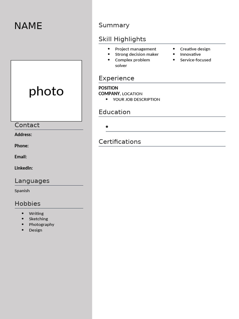 CV Template | PDF
