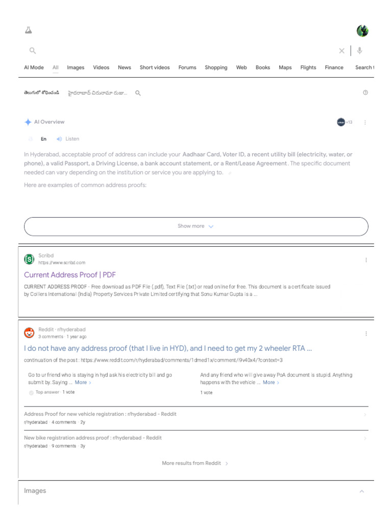 Example of Address Proof Hyderabad - Google Search (4) | PDF ...