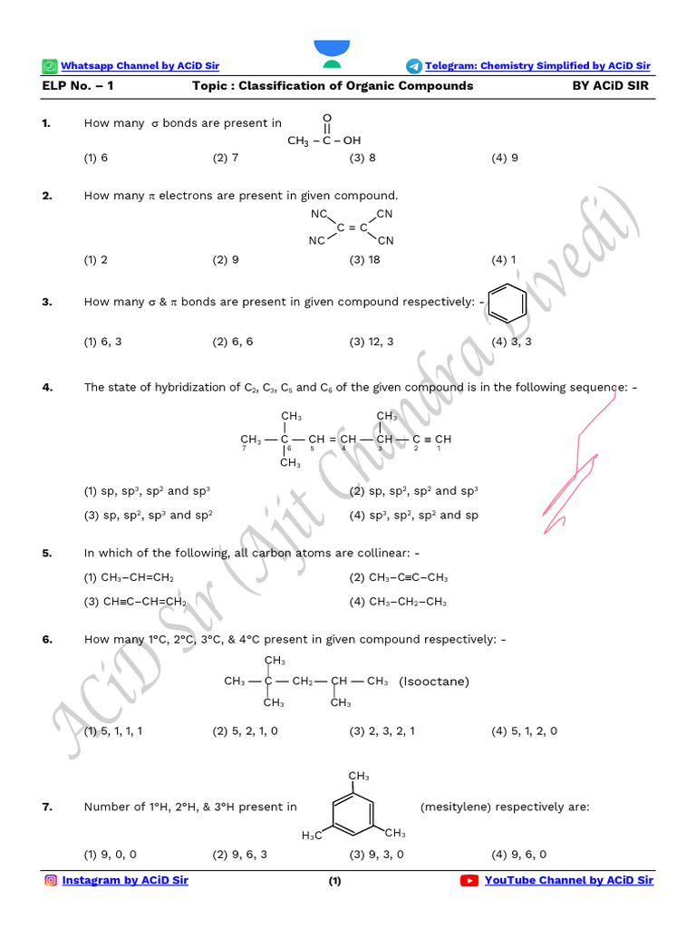 Organic Compound Classification Quiz | PDF | Methyl Group | Amine