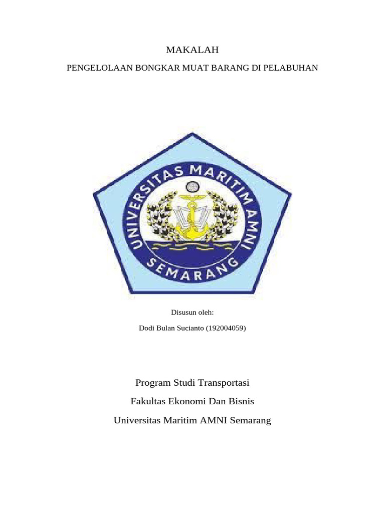 Pengelolaan Bongkar Muat di Pelabuhan | PDF