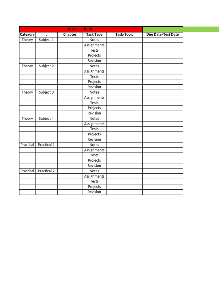 Student Subject Practical Tracker | PDF