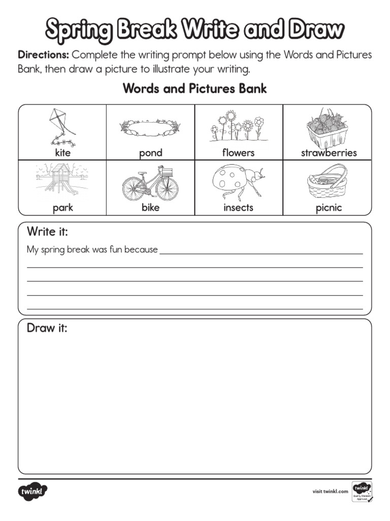 BW Spring Break Write and Draw | PDF