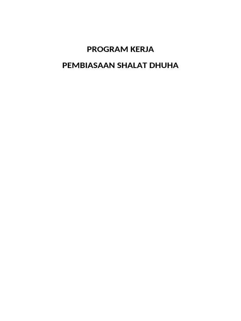 PROGRAM KERJA SHALAT SUNAT DHUHA | PDF