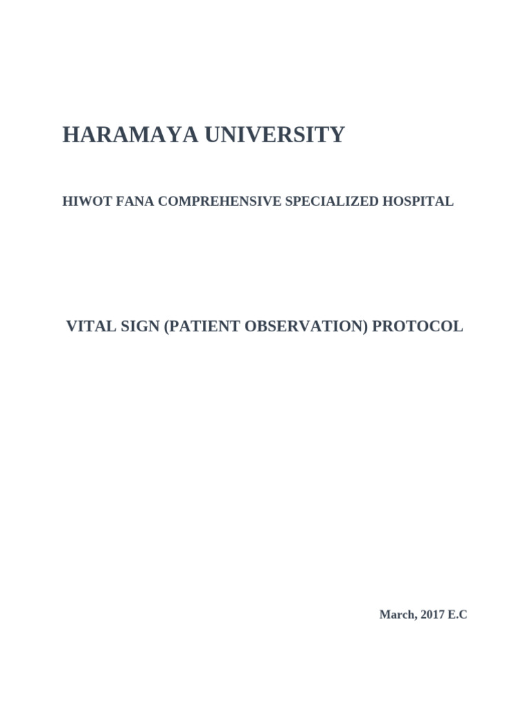 Vital Sign Monitoring Protocol Guide | PDF | Blood Pressure ...