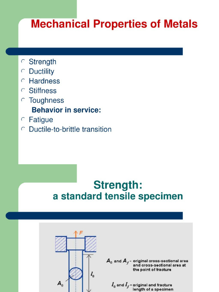 Mechanical Properties of Metals | PDF