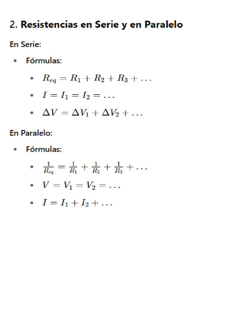 Crea Un Documento Con Todas Las Formulas y Leyes Necesarias para ...