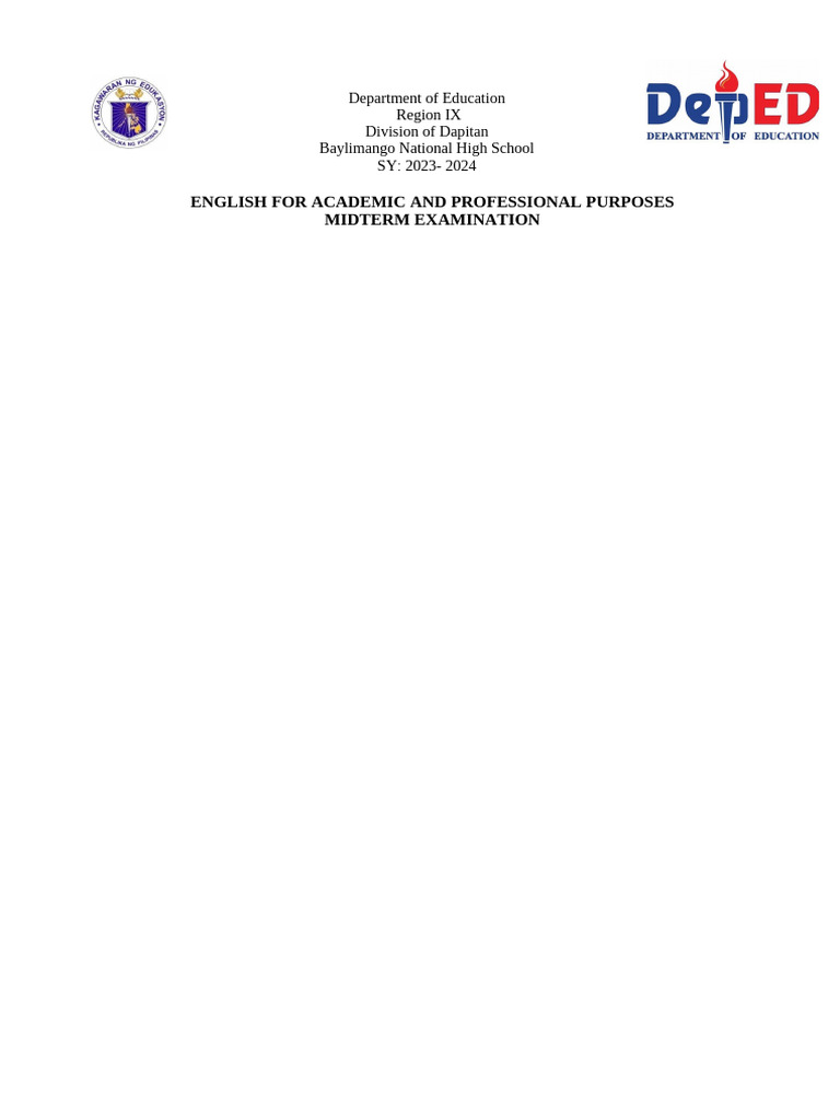 EAPP Midterm Exam | PDF | Infants | Metabolism