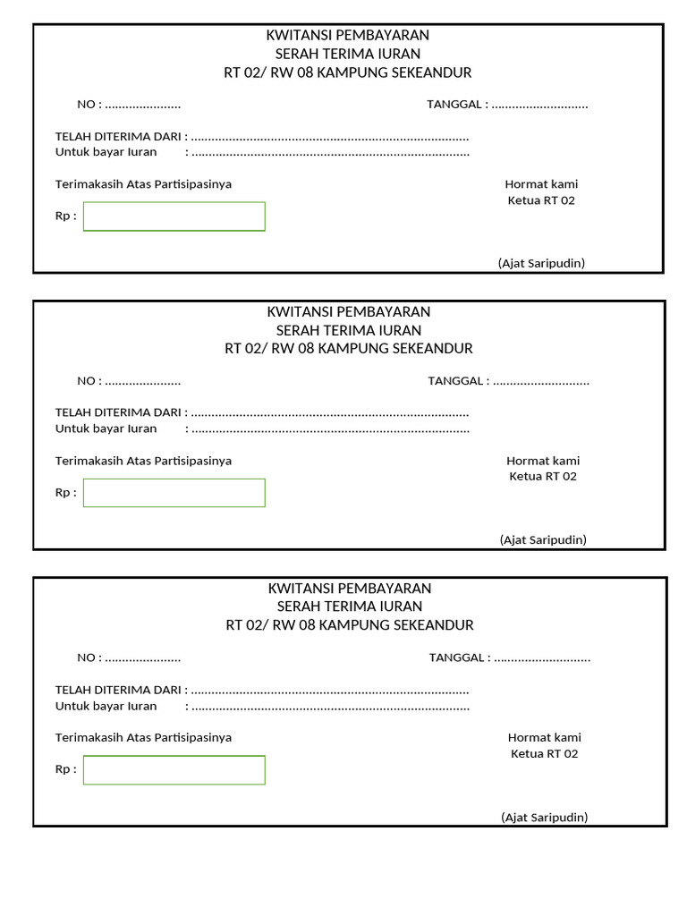 KWITANSI PEMBAYARAN | PDF