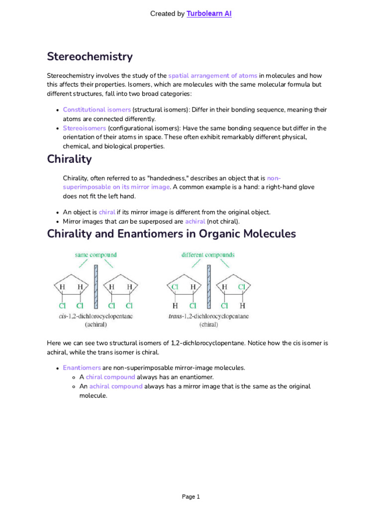 Stereochemistry Chirality and Optical Activity | PDF | Chirality ...