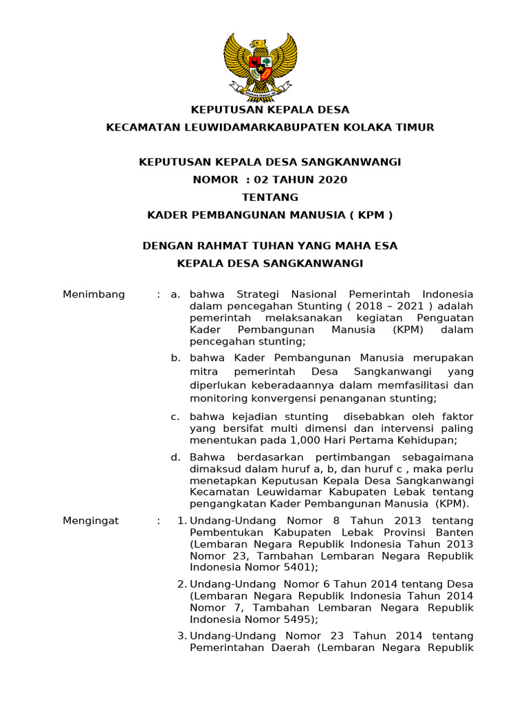 Contoh Draf SK KPM | PDF