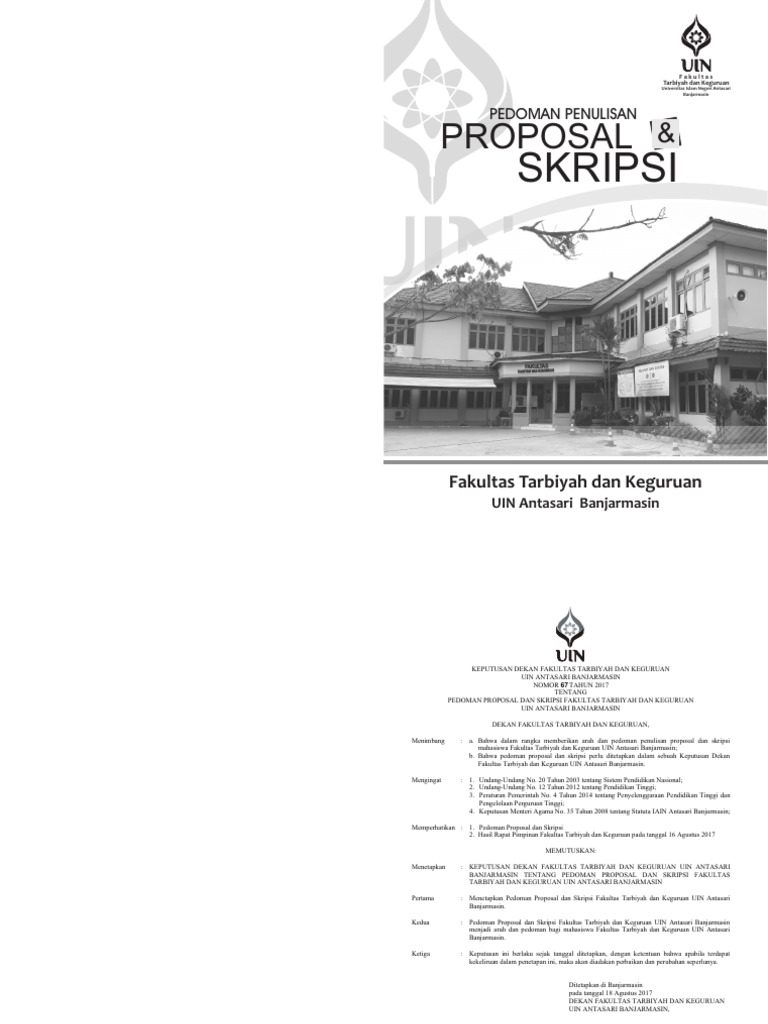 Buku Pedoman Penulisan Proposal Dan Skripsi | PDF