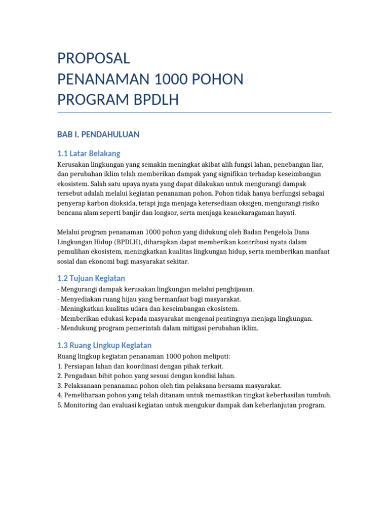 Contoh Laporan Penanaman Pohon | PDF