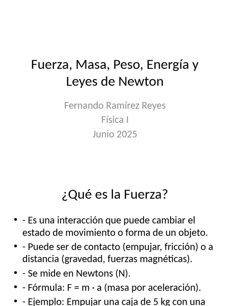 Fuerza, Masa y Leyes de Newton en Física | PDF | Fuerza | Masa
